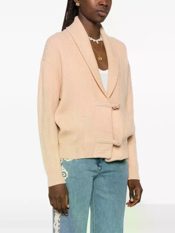 FORTE_FORTE Ribbed Shawl Collar Cardigan