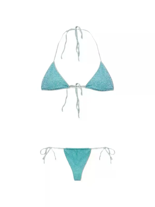Oseree Lumière Lurex Triangle Bikini - Blue