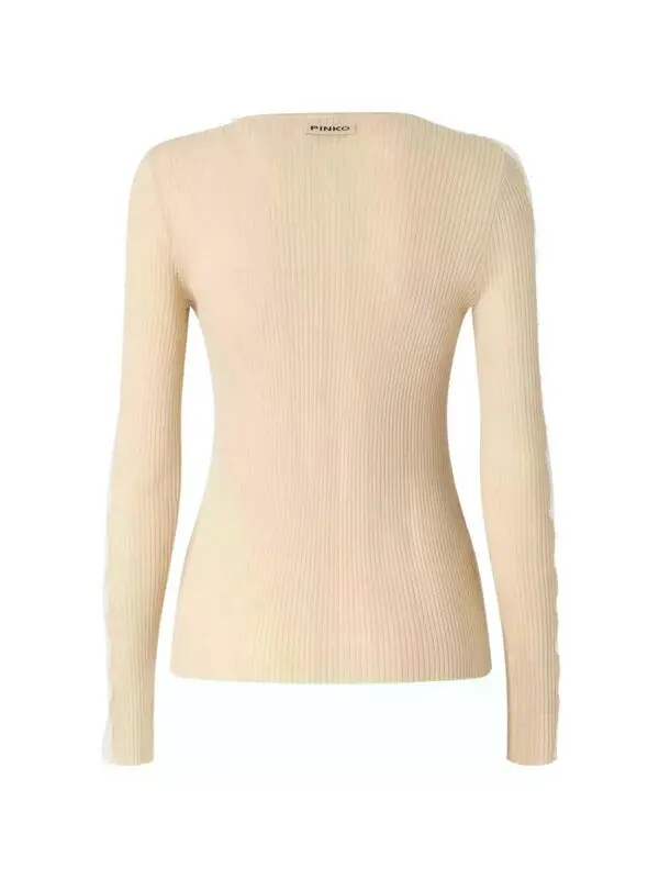 Pinko Ribbed Sweater With Lace Inserts