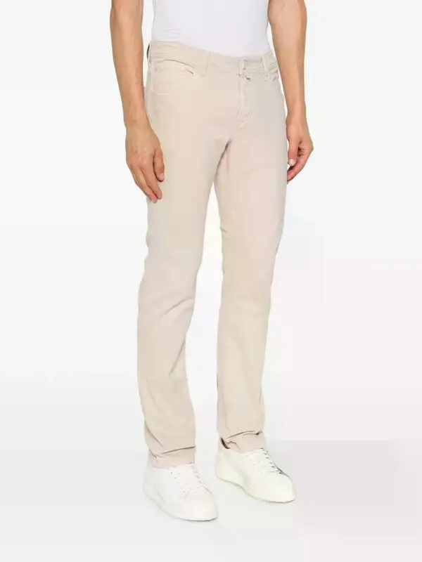 Jacob Cohen Nick Slim-fit Cotton Trousers - Neutrals