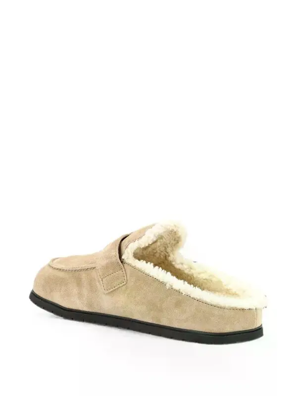 Prada Shearling-lined Mules With Buckle Fastening