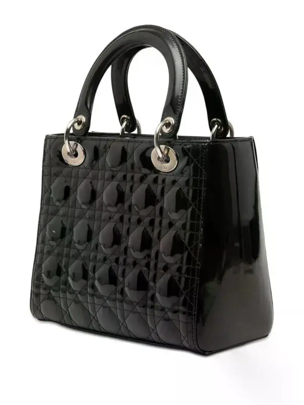 Dior Patent Cannage Lady Satchel - Black