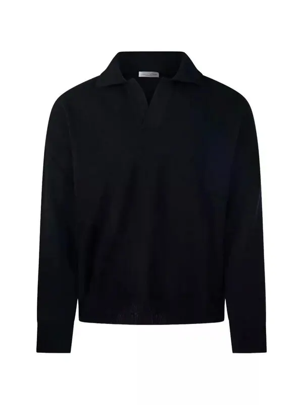 ROBERTO COLLINA Knitted Polo Collar Sweater