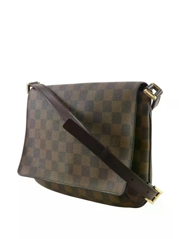 LOUIS VUITTON Damier Ebene Musette Tango Long Strap Crossbody Bag
