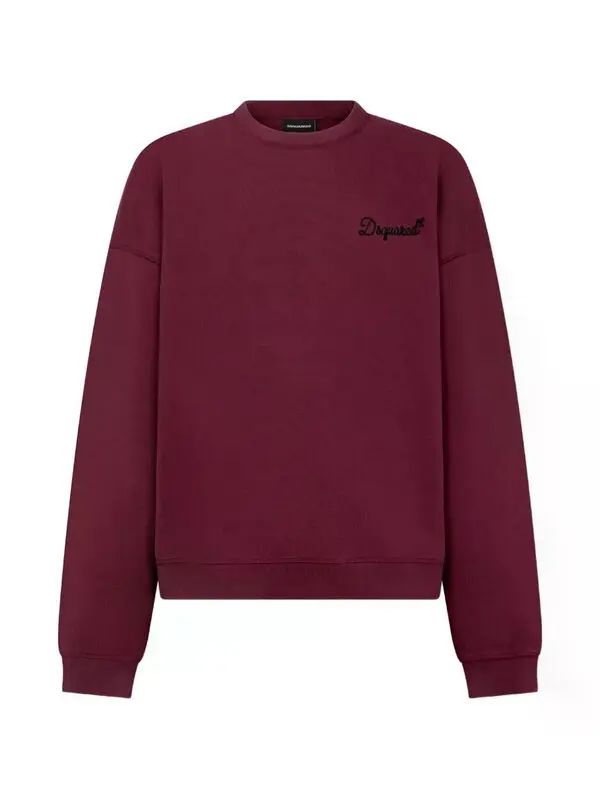 Dsquared2 Signature Relaxed-fit Crewneck Sweatshirt With Embroidered Logo