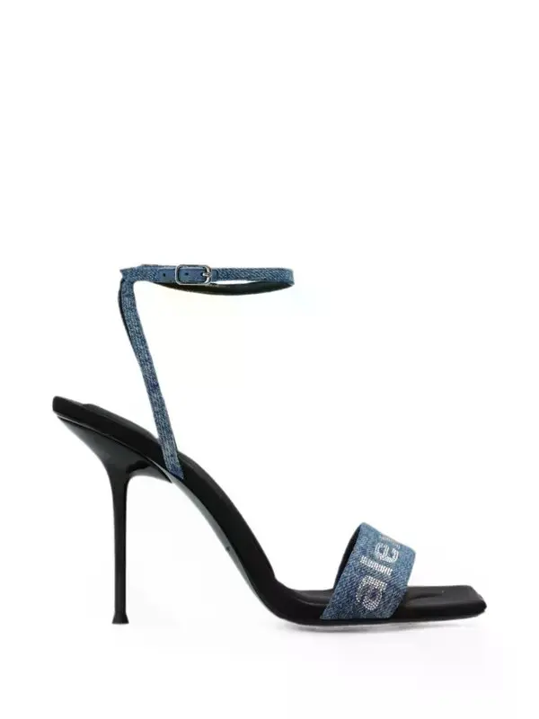 Alexander Wang Julie Logo-embellished Denim Sandals
