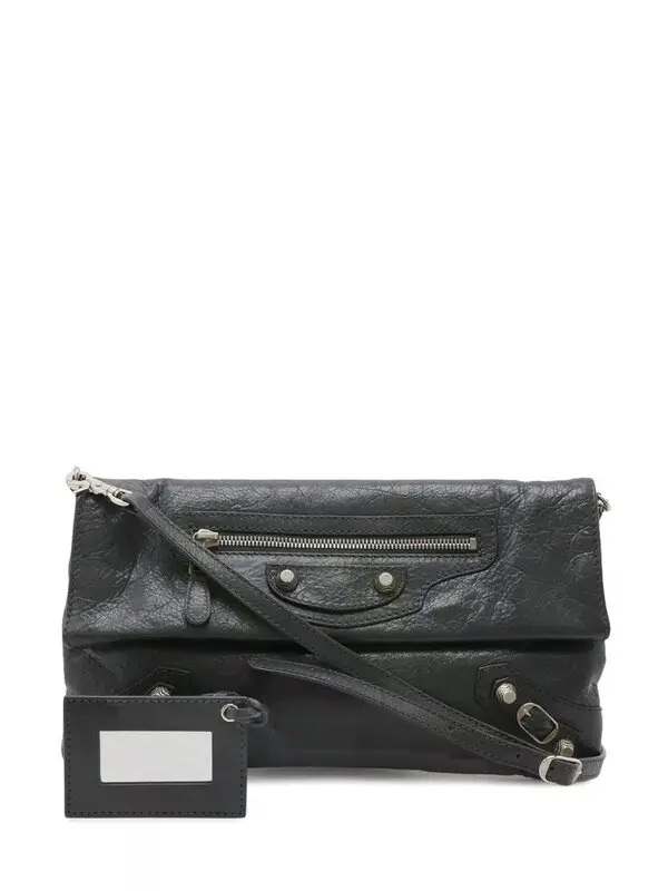 Balenciaga 2015 Lambskin Leather Motocross Giant 12 Envelope Crossbody Bag - Grey
