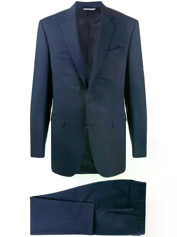 Canali Micro Check Two-piece Suit - Blue