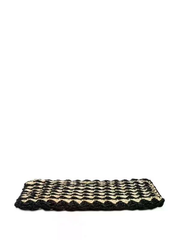 Prada Raffia Crochet Clutch Bag