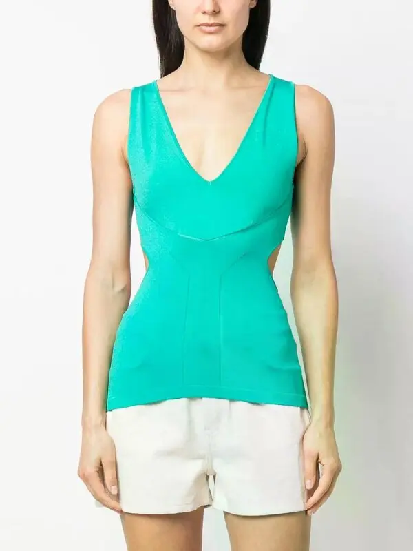 Alberta Ferretti Sleeveless Knit Top - Green