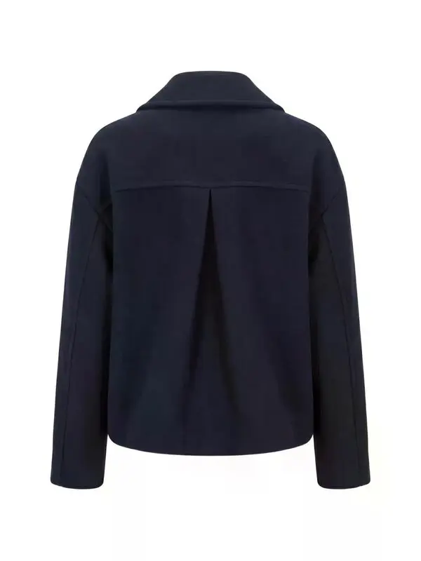 Pinko Double-breasted Wool Jacket With Pleated Detail