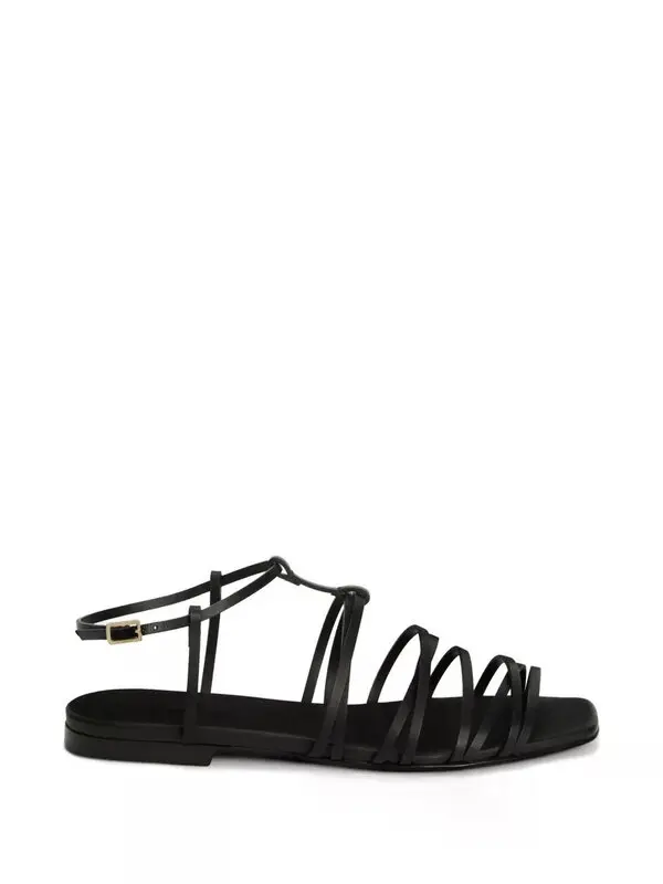 JIL SANDER Square-toe Sandals With Ankle Strap - Black