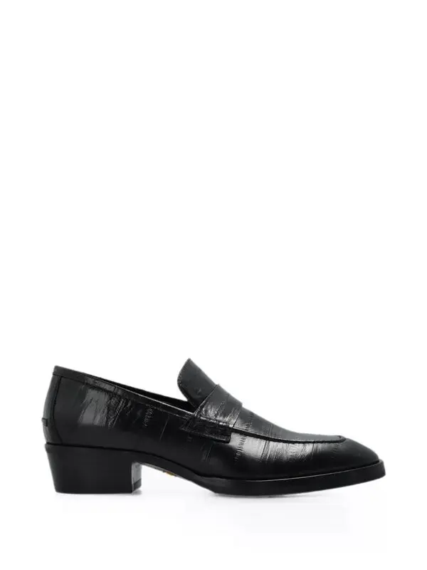 JIMMY CHOO Embossed Leather Loafers