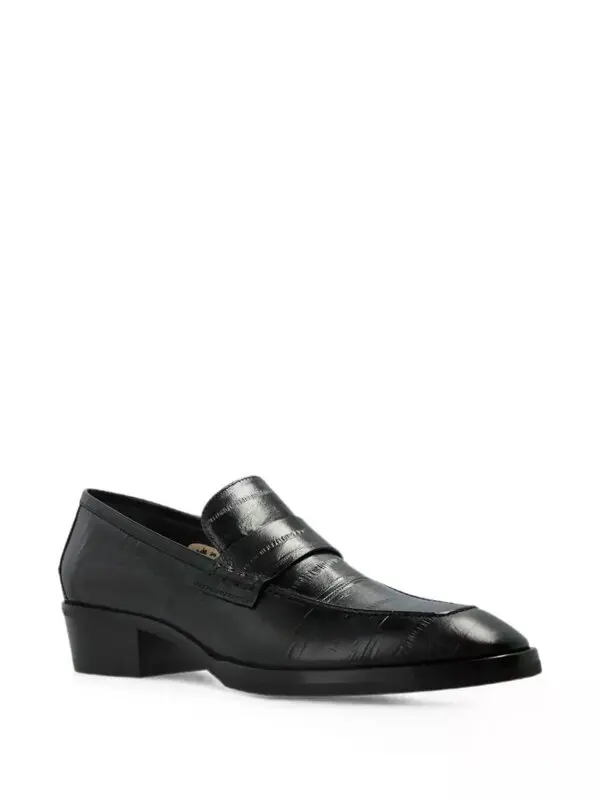 JIMMY CHOO Embossed Leather Loafers