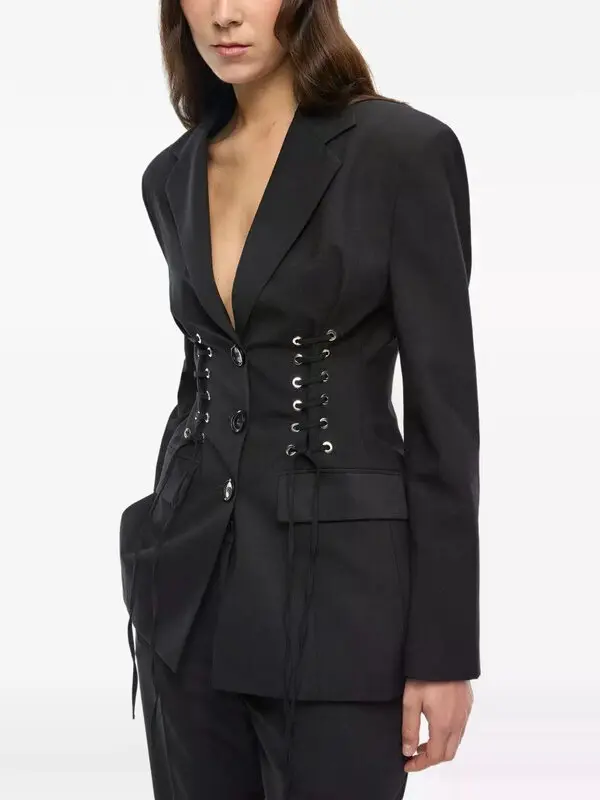 Pinko Lace-up Blazer With Notched Lapel
