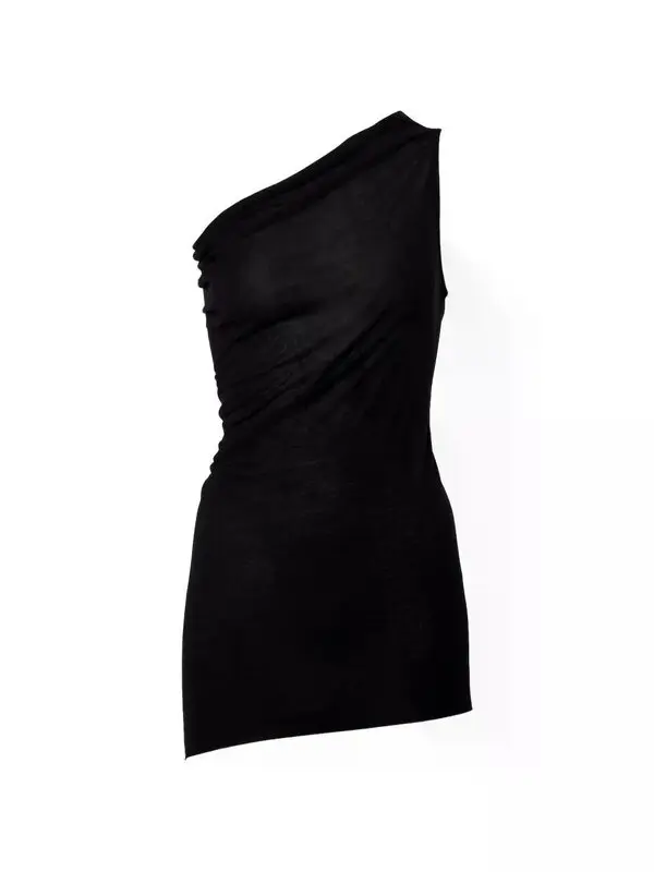 Rick Owens Athena One-shoulder Draped Top - Black