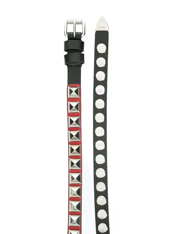 Prada Studded Leather Belt - Black