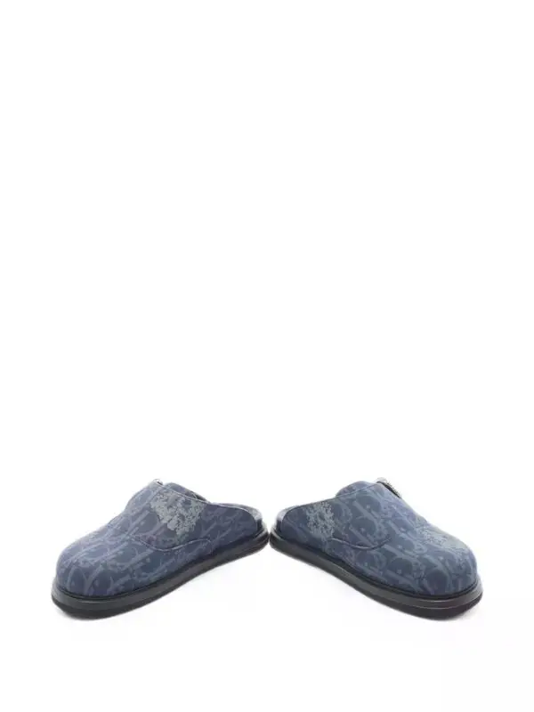 Dior Oblique Monogram Denim Tears Floral Print Mules