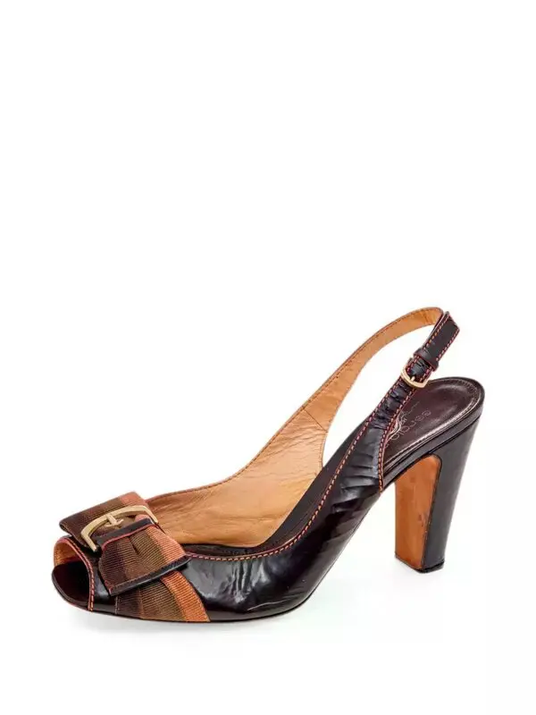 SERGIO ROSSI Peep-toe Slingback Sandals