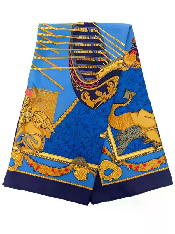 Hermès 2000-2026 Les Bissone De Venise Silk Scarf 90 Scarves - Blue