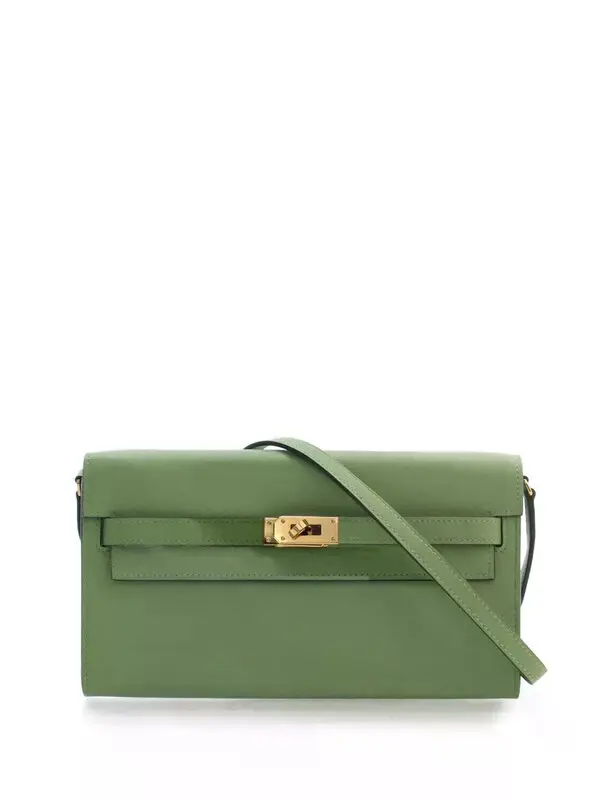 Hermès Evercolor Leather Kelly To Go Wallet Crossbody Bag - Green