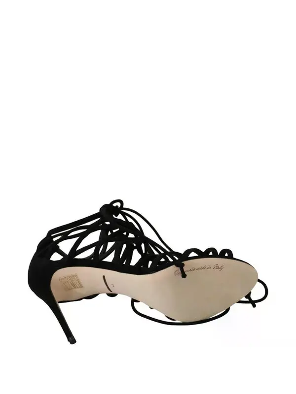 Dolce & Gabbana Suede Lace-up Stiletto Sandals