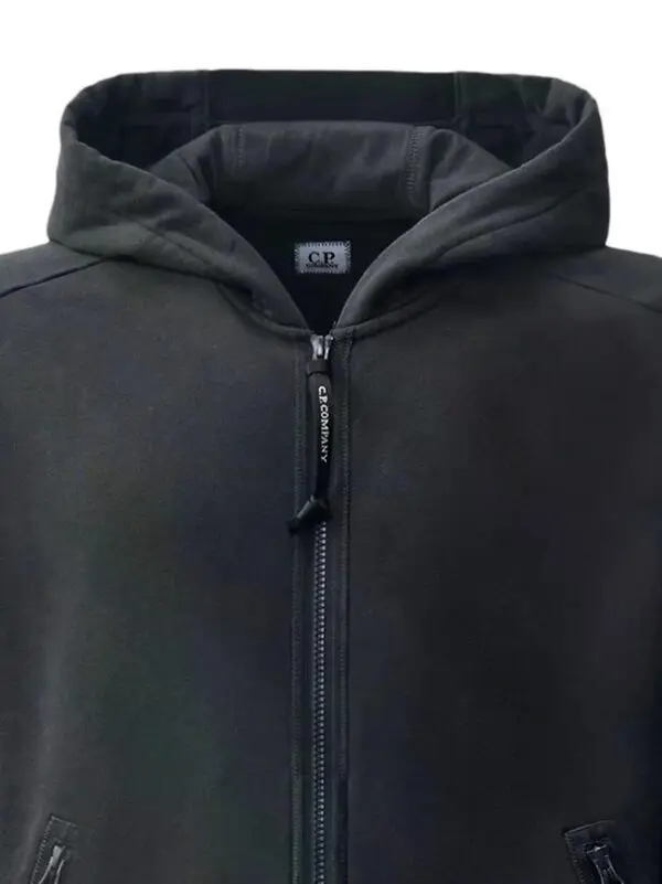C.P. COMPANY Zip-up Hoodie With Lens Detail - Black