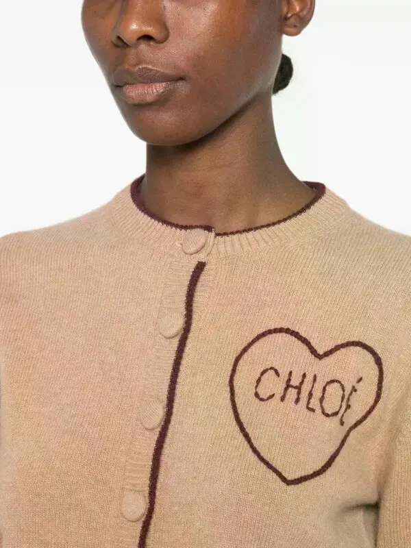 Chloé Embroidered Heart Cardigan