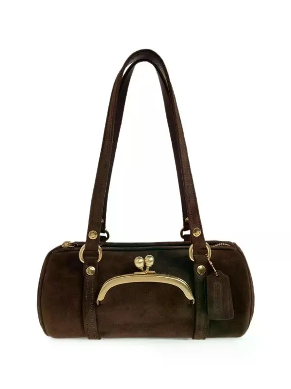 COACH Kisslock Barrel 28 Shoulder Bag - Brown