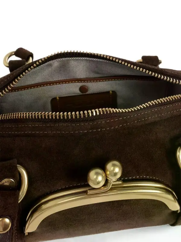 COACH Kisslock Barrel 28 Shoulder Bag - Brown