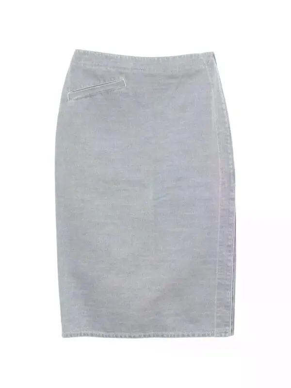 Fendi Ff Embossed Logo Denim Mini Skirt