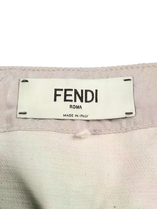 Fendi Ff Embossed Logo Denim Mini Skirt