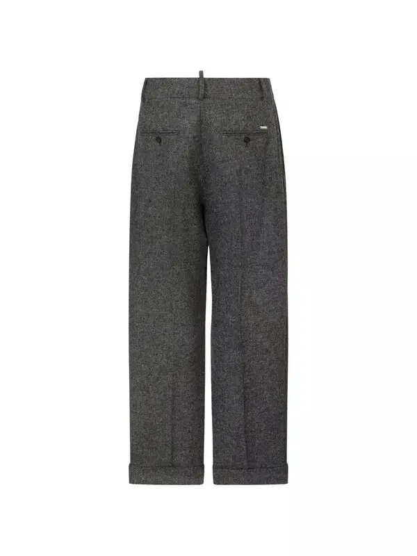 Dsquared2 Tweed Wide-leg Pleated Trousers