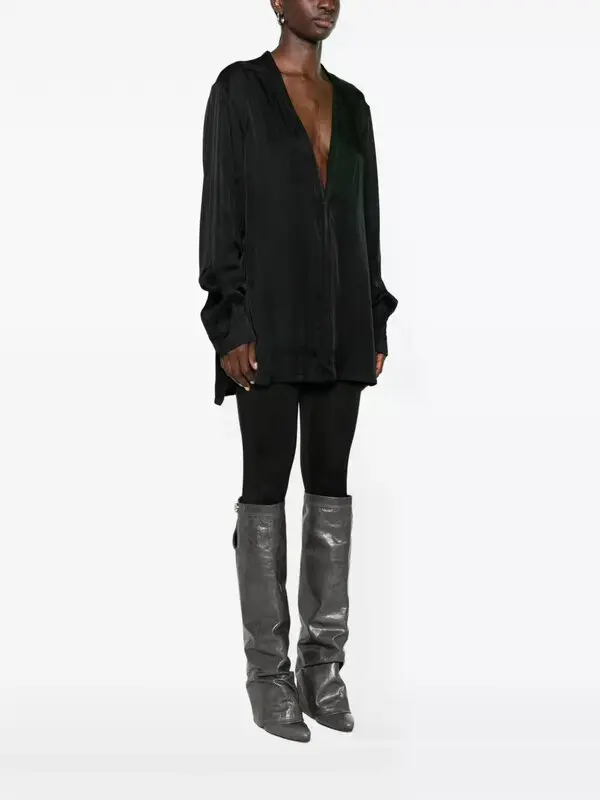 Rick Owens Long Sleeve V-neck Blouse