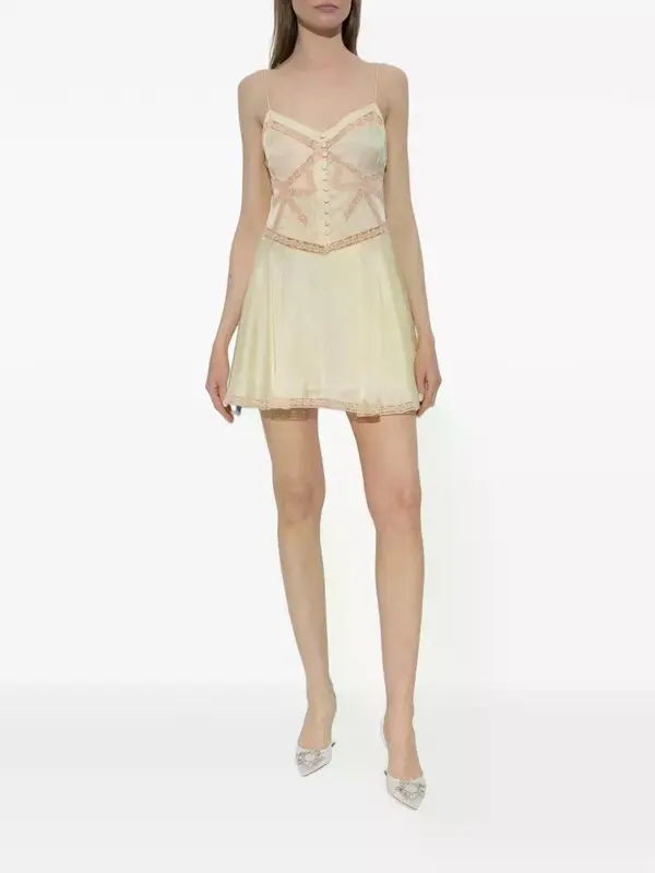 SELF-PORTRAIT Lace-trim Polka-dot Mini Dress