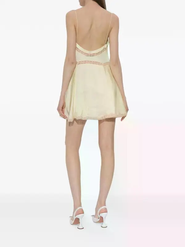 SELF-PORTRAIT Lace-trim Polka-dot Mini Dress