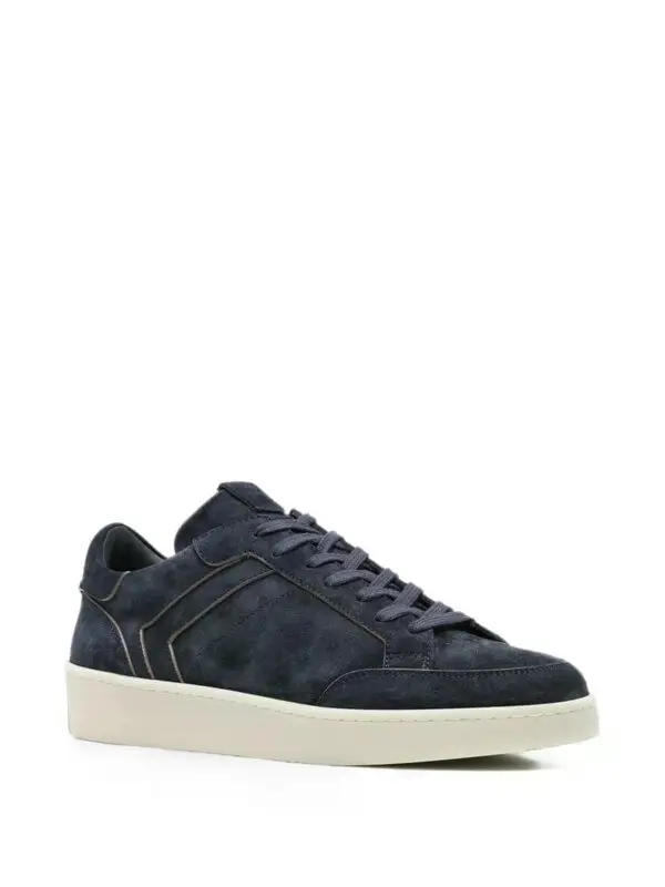 Canali Panelled Suede Lace-up Sneakers