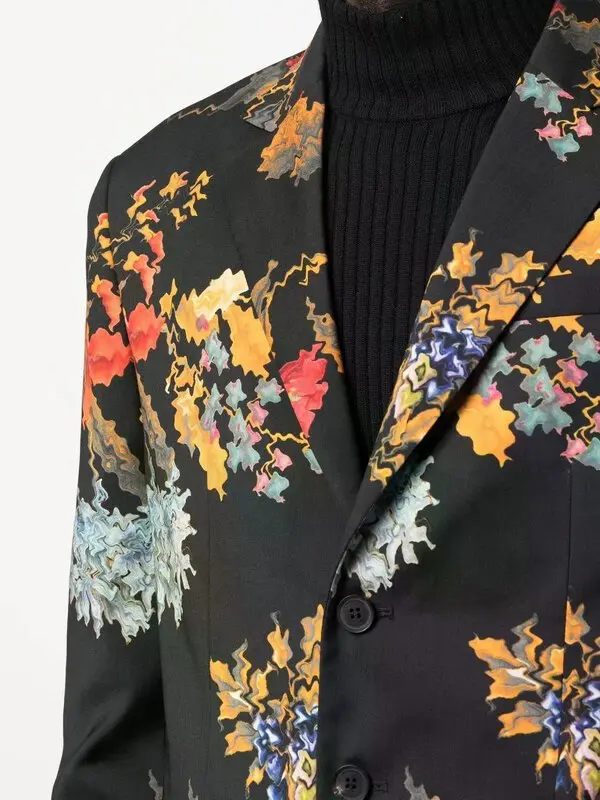 COUNTY OF MILAN Floral-print Single-breasted Blazer