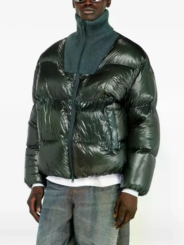 DIESEL® Down Puffer Jacket In Ripstop With High Ribbed Collar
