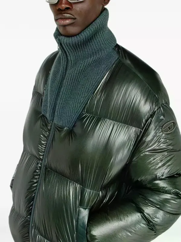 DIESEL® Down Puffer Jacket In Ripstop With High Ribbed Collar
