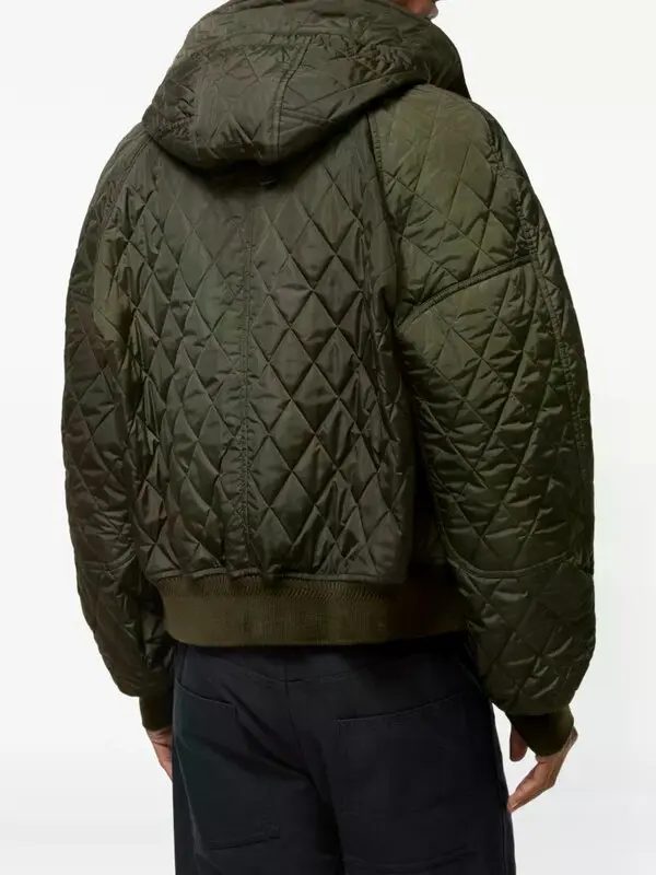 Burberry Quilted Nylon Hooded Bomber Jacket