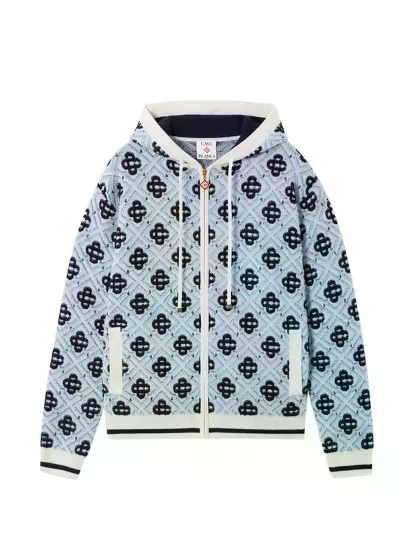 Casablanca Monogram-pattern Zip-up Hoodie