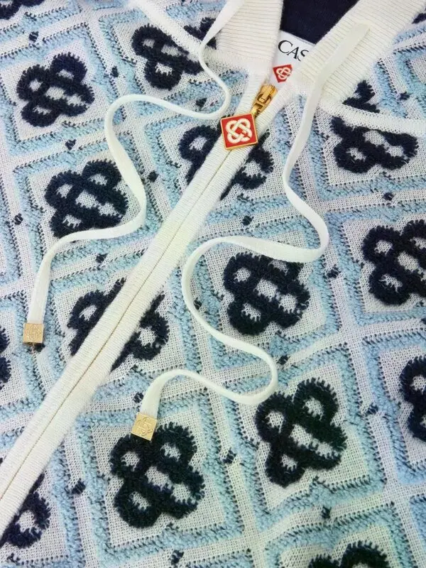 Casablanca Monogram-pattern Zip-up Hoodie
