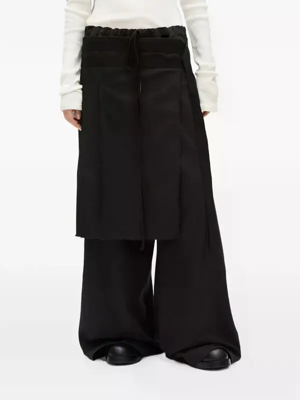 ANN DEMEULEMEESTER Apron Detail Drawstring Trousers - Black