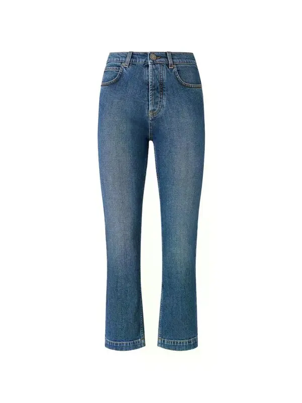 Pinko Cropped Jeans With Faded Effect