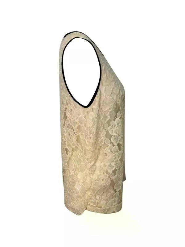 Dolce & Gabbana Cream Lace Sleeveless Tank Top