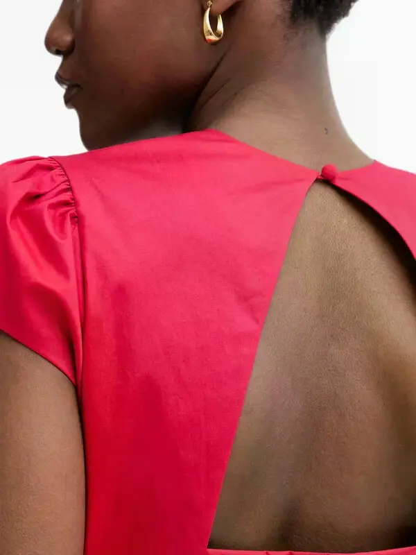 TWINSET V-neck Midi Dress With Gathered Detailing - Red