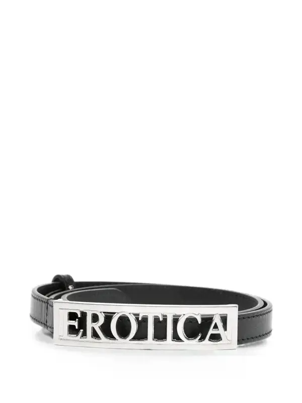 DONDUP Logo Plaque Leather Belt - Black