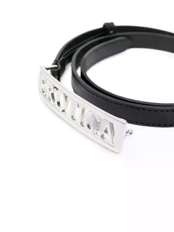 DONDUP Logo Plaque Leather Belt