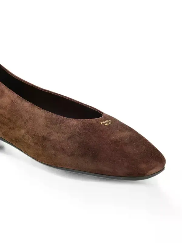 Prada Suede Tapered-silhouette Ballet Flats